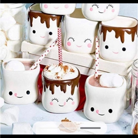 Kitchen | Set Of 4 Cute Marshmallow Mug Set | Poshmark